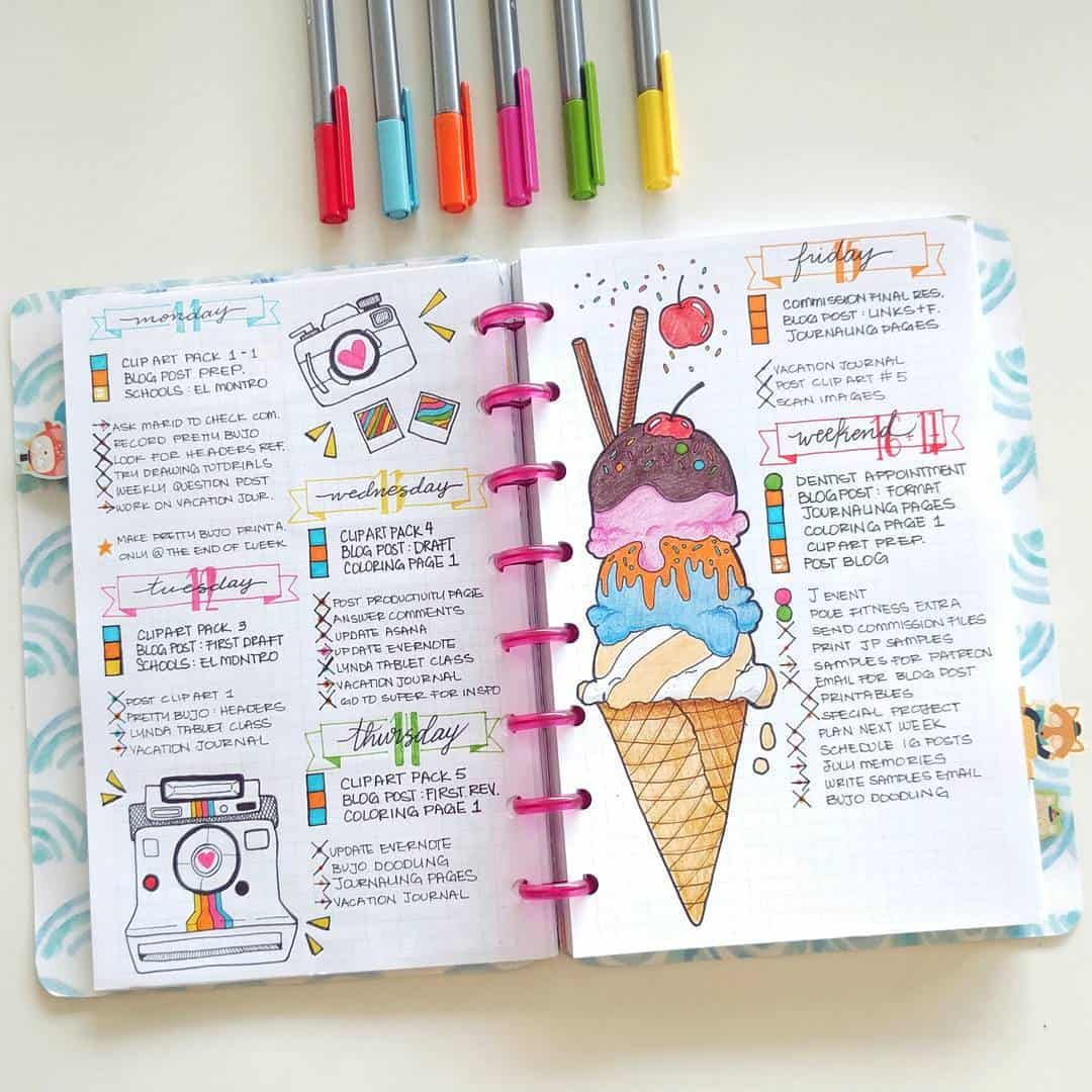 7 Summer Spread Ideas For Bullet Journals Mom Spark Mom Blogger