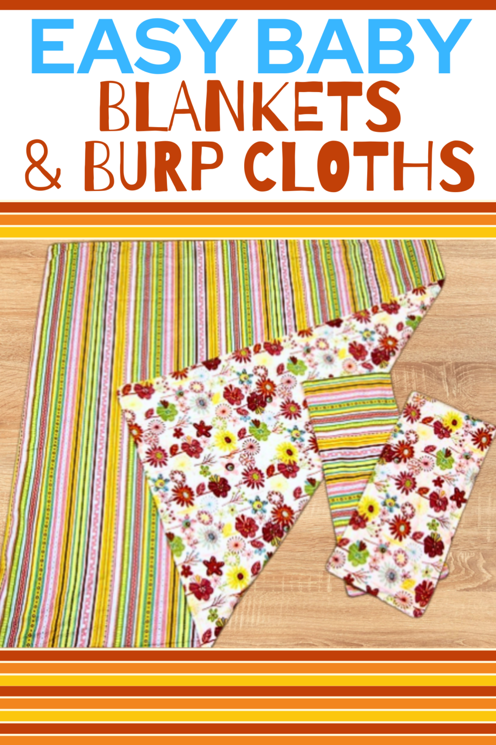 How to Make Simple Receiving Blankets and Burp Cloths - Mom Spark