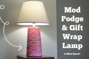 DIY Mod Podge and Gift Wrap Lamp - Mom Spark