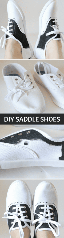 1950s DIY Saddle Shoes for Halloween Costume - Mom Spark