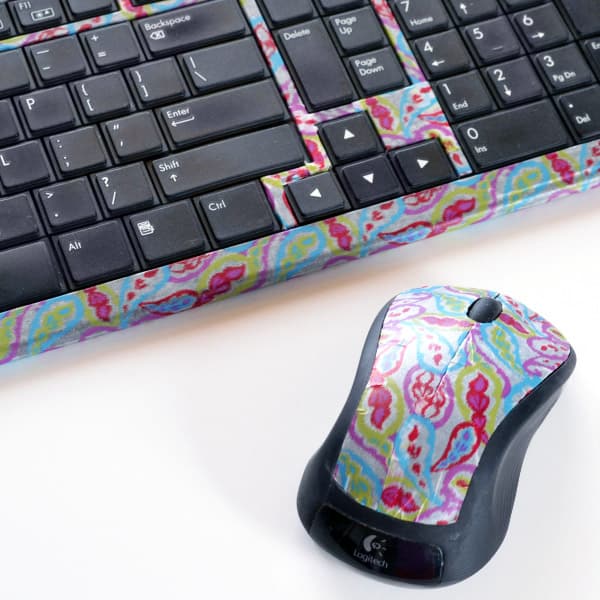 DIY Washi Tape Computer Keyboard and Mouse - Mom Spark