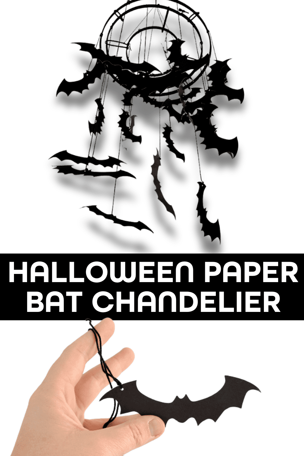DIY Halloween Paper Bat Chandelier - Mom Spark
