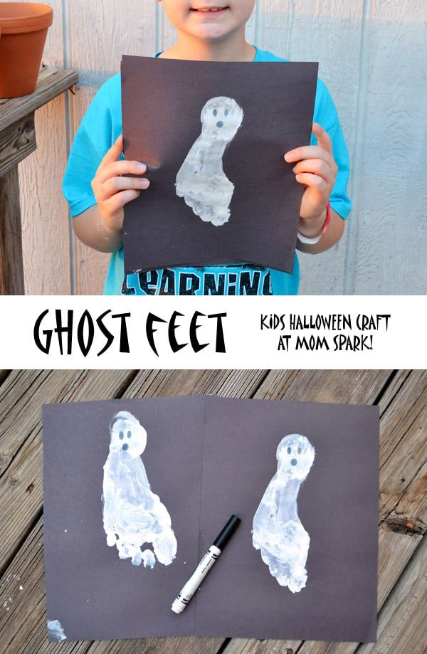 DIY Ghost Feet Halloween Kid Craft | Mom Spark - Mom Blogger