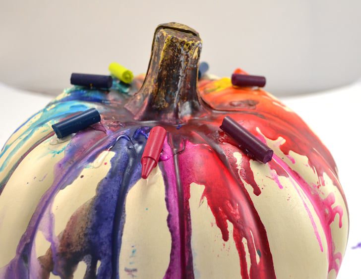 DIY Fall Halloween Melted Crayon Pumpkin Craft - Mom Spark