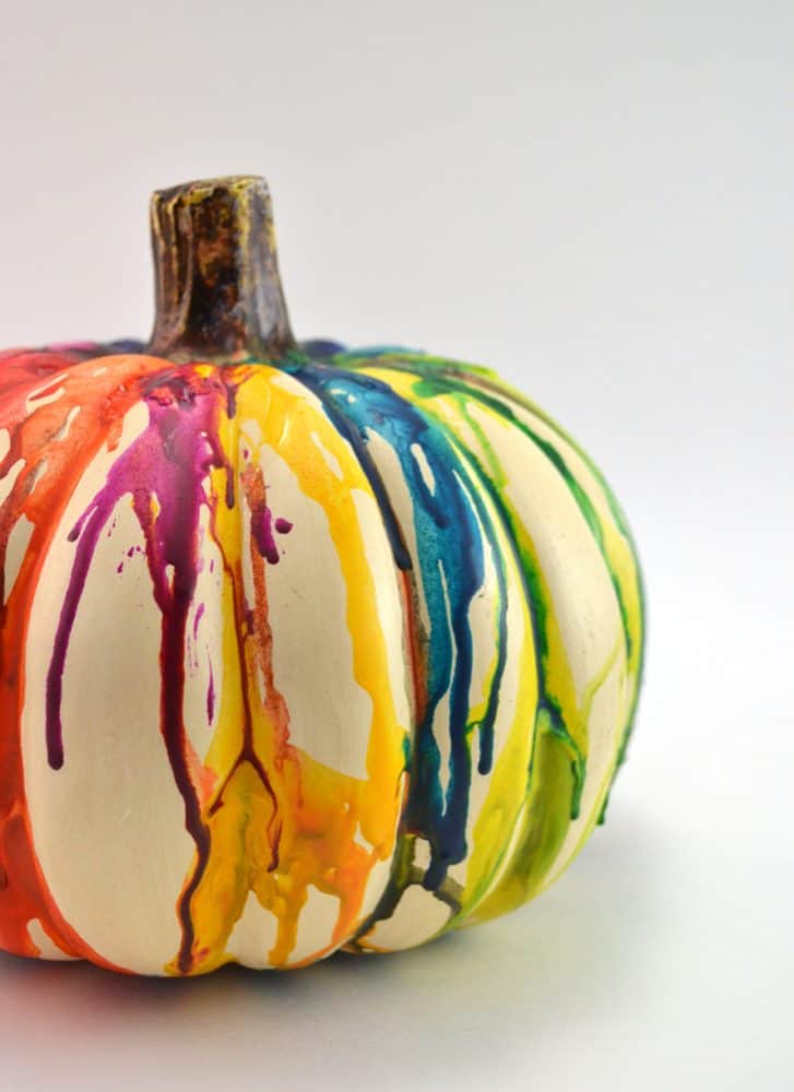DIY Fall Halloween Melted Crayon Pumpkin Craft - Mom Spark