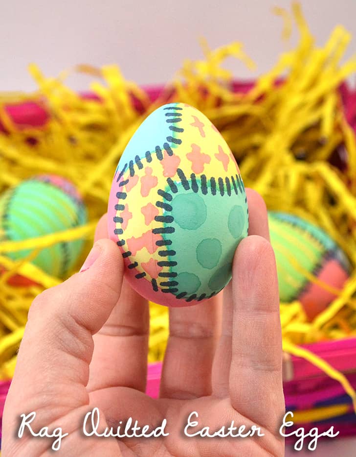 Rag Quilt Easter Egg Decorating - Mom Spark