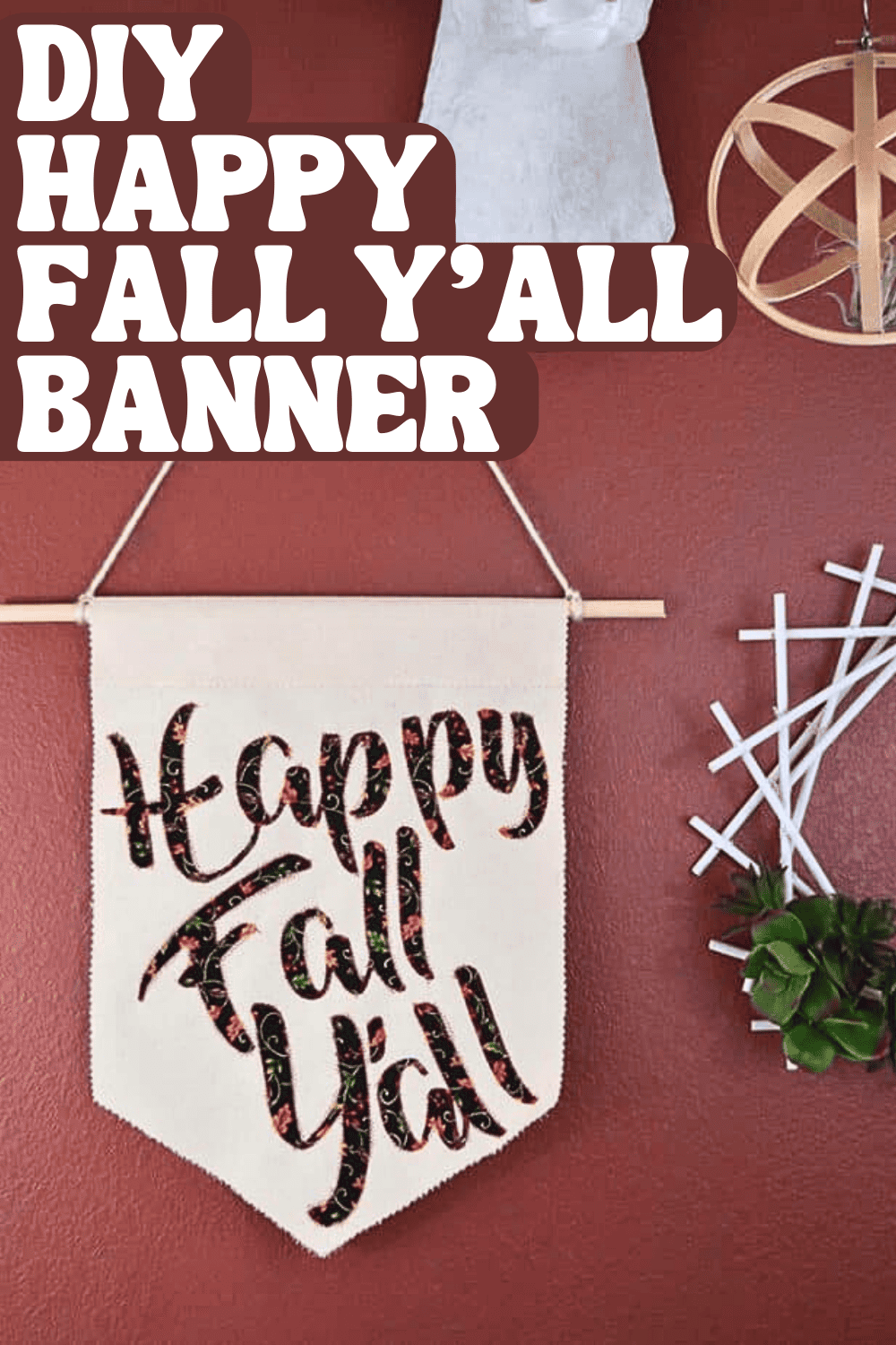 DIY Happy Fall Y'all Banner Decor - Mom Spark - Mom Blogger