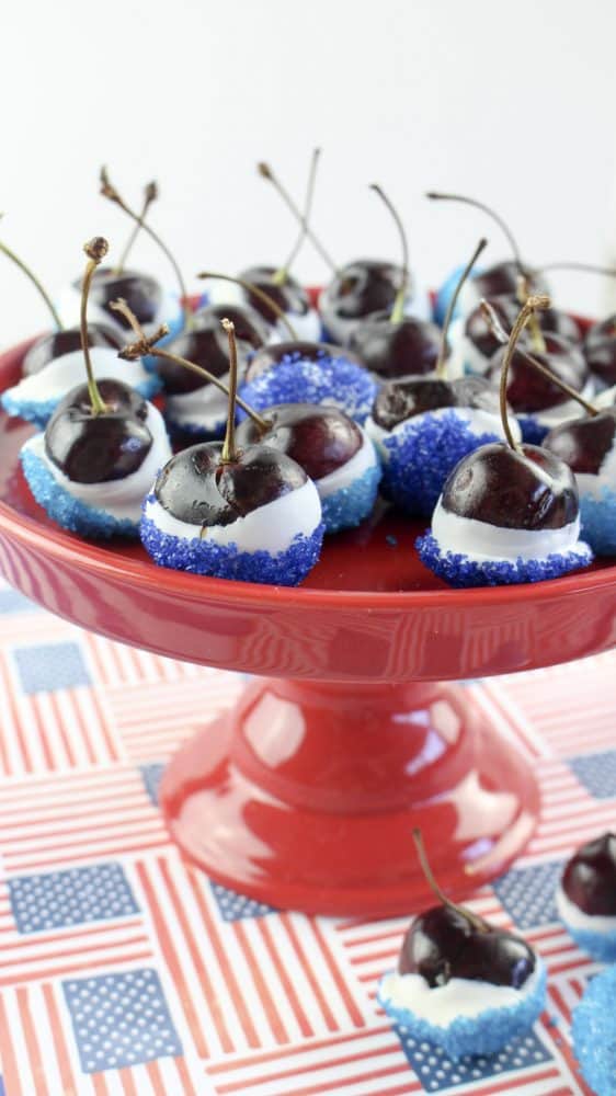 Red, White & Blue Boozy Cherry Bombs - Mom Spark