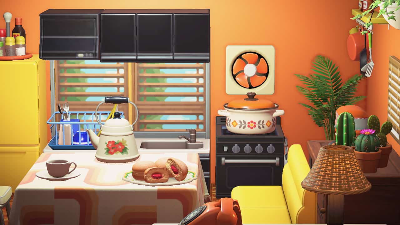 Animal Crossing New Horizons (ACNH): Retro Kitchen Design - Mom Spark