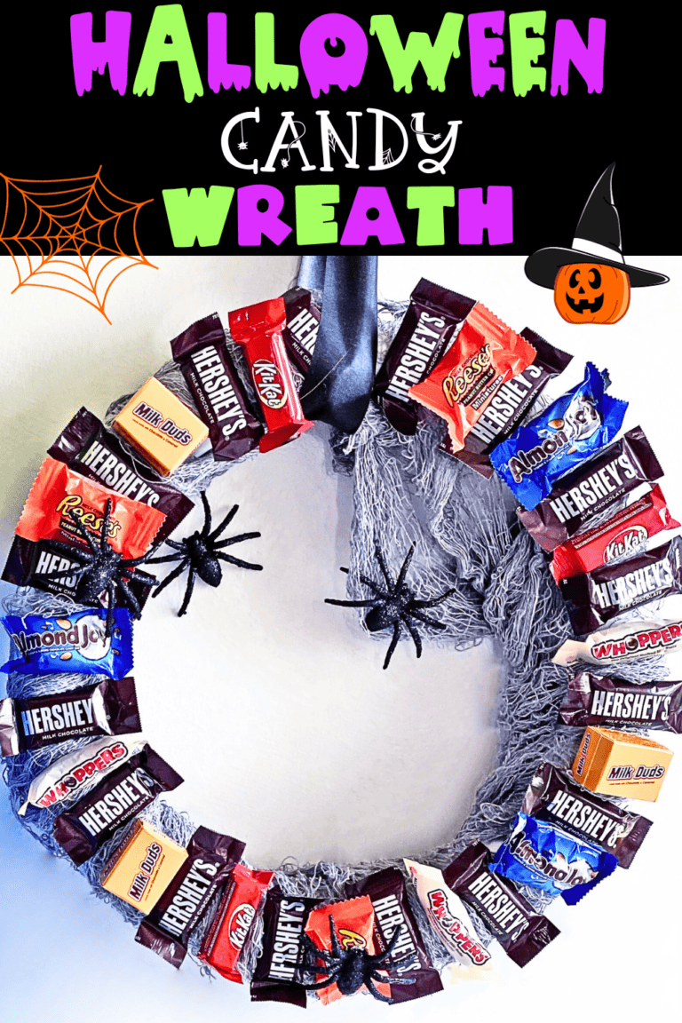 DIY Halloween Candy Wreath Craft - Mom Spark